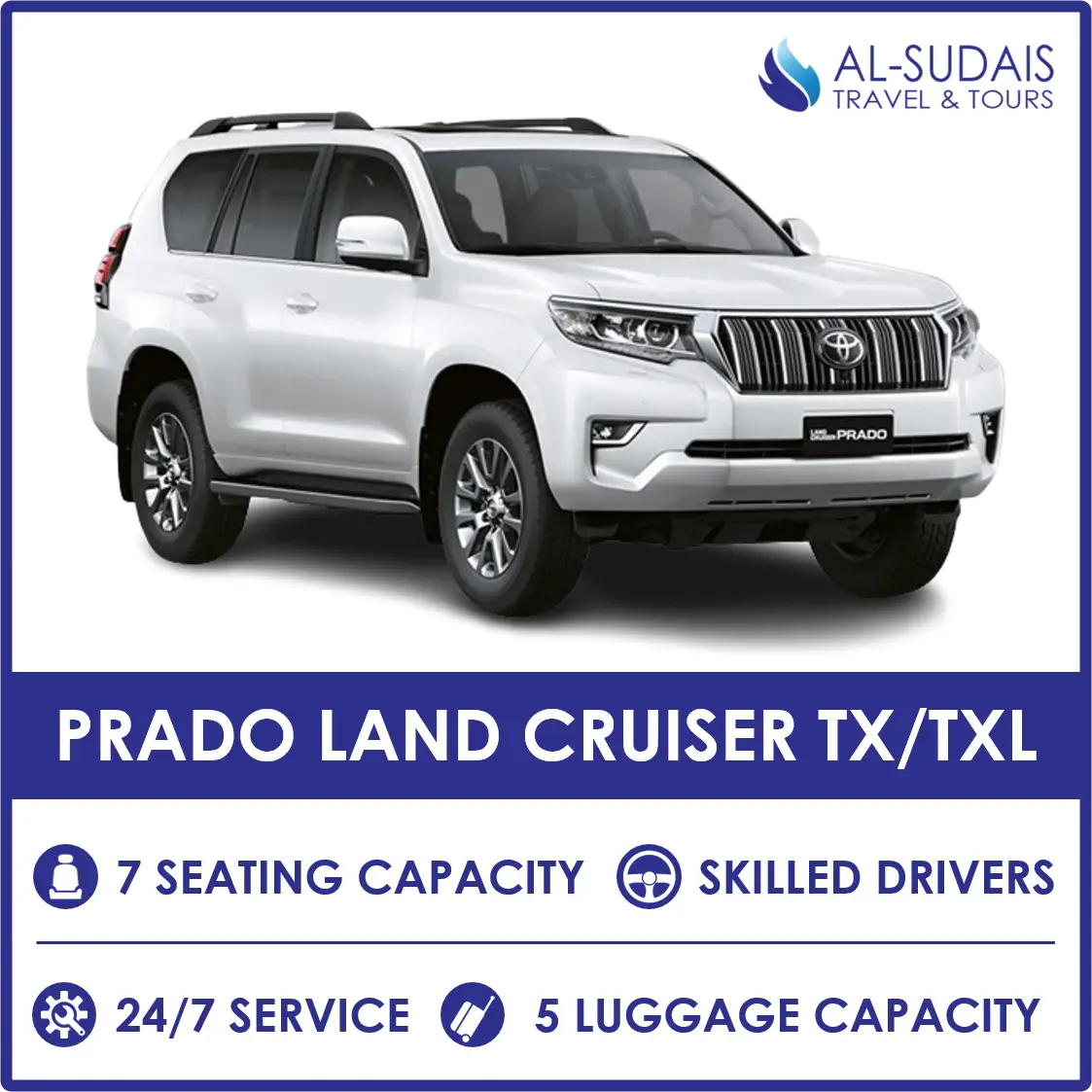 Rent a Toyota Prado Land Cruiser in Pakistan